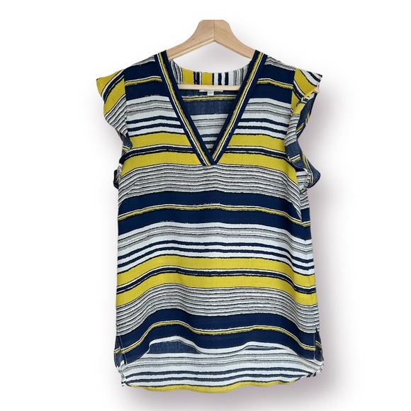 Jade | Tops | Jade Melody Tam Womens Striped Vneck Pullover Blouse Size ...